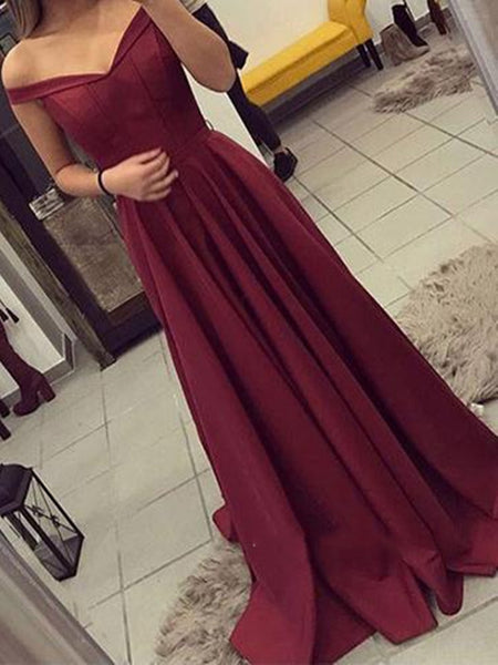 Custom Made Off Shoulder Burgundy Prom Dresses Burgundy Formal Dresse